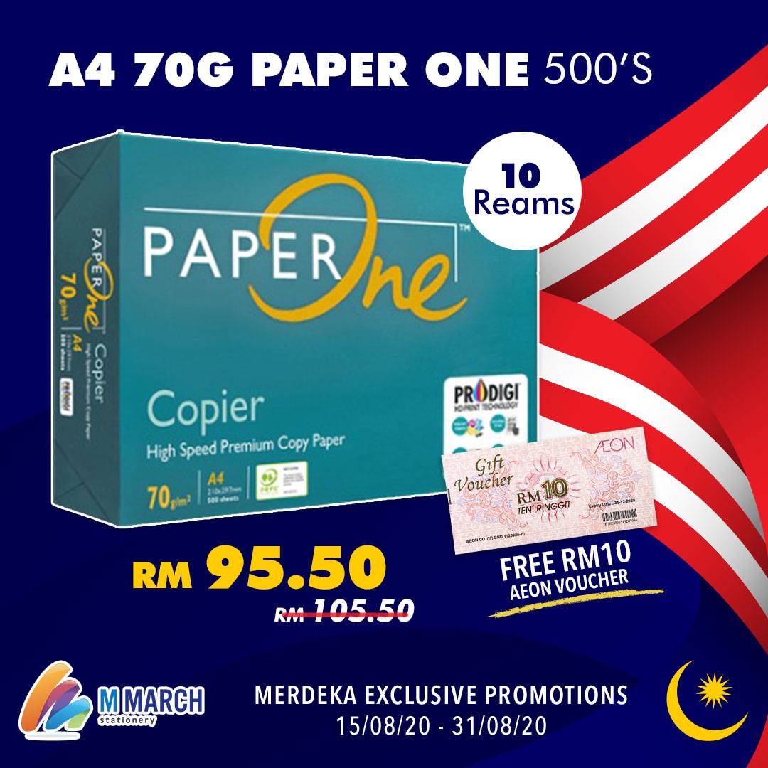 Paper One Copier Paper A4 70gsm 500 Sheets 10 Reams paper-one-copier-paper-a4-70gsm-500-sheets-10-reams